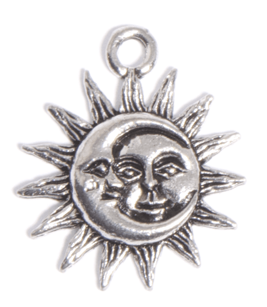 Moon Sun Silver Charm for Lizzy James Charm Bracelets