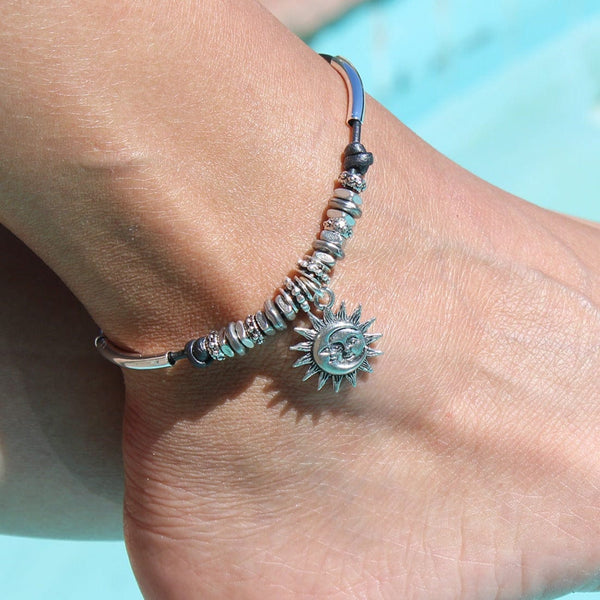 Moon Sun Silver Charm for Lizzy James Charm Bracelets